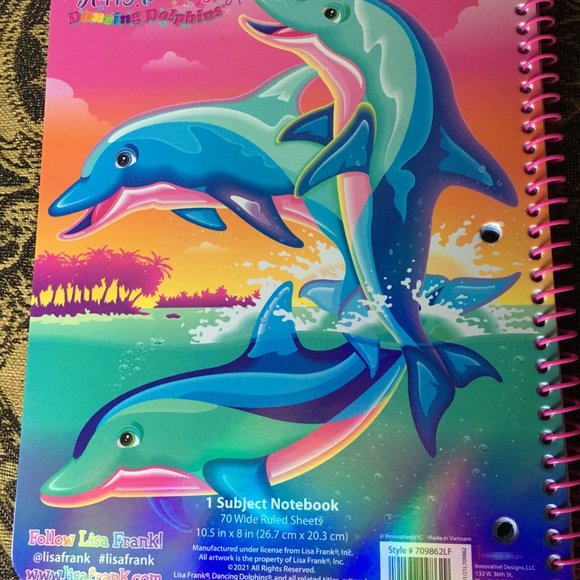 Lisa Frank | Office | New Lisa Frank Spiral Notebook Dolphins Dancing ...